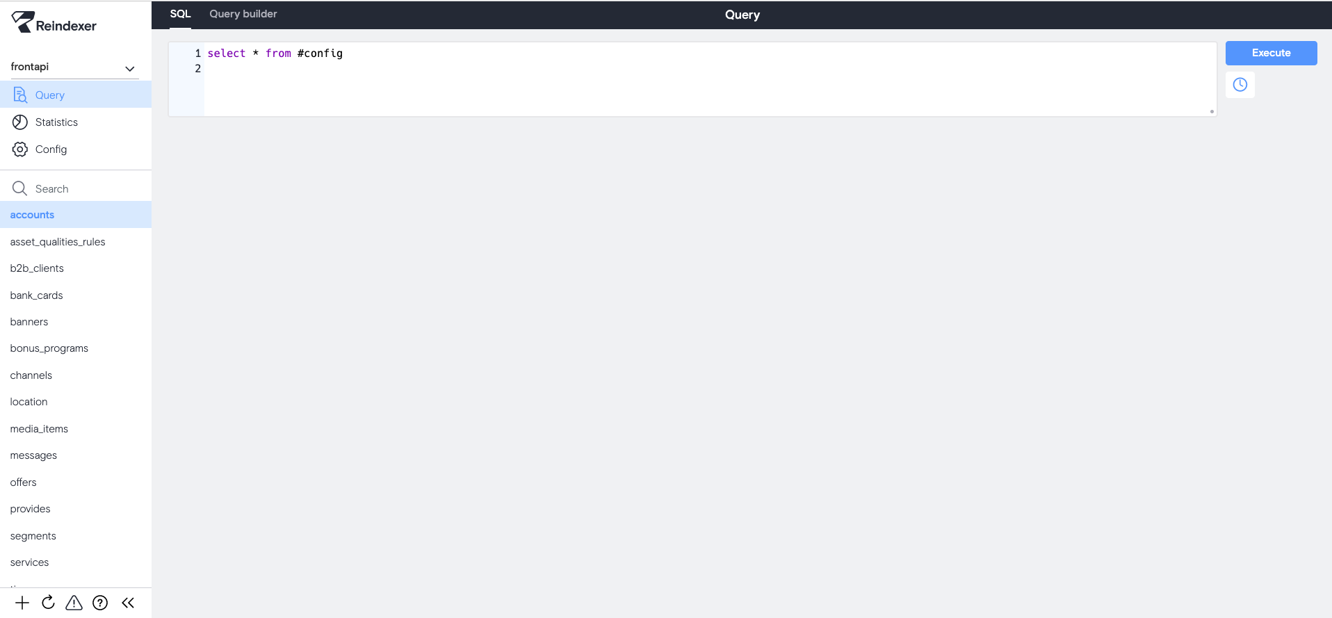 Выполнение SQL-запросов через Reindexer Face | Документация Reindexer